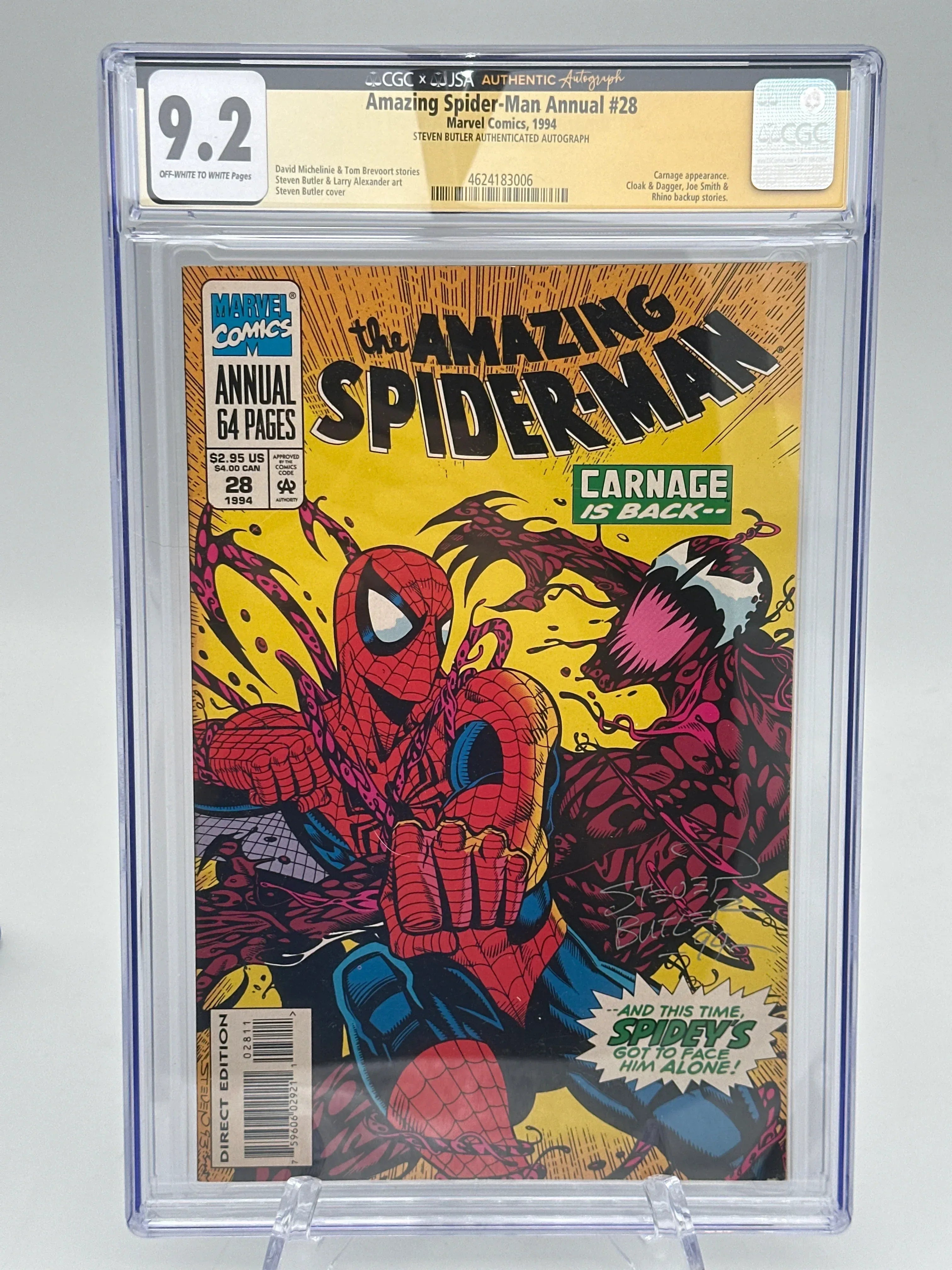 Amazing Spider-Man Annual #28 Graded Signed by Steven Butler – Glass ...
